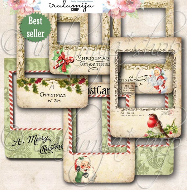 CHRISTMAS PHOTO FRAMES / Printable Christmas Frames / - Etsy