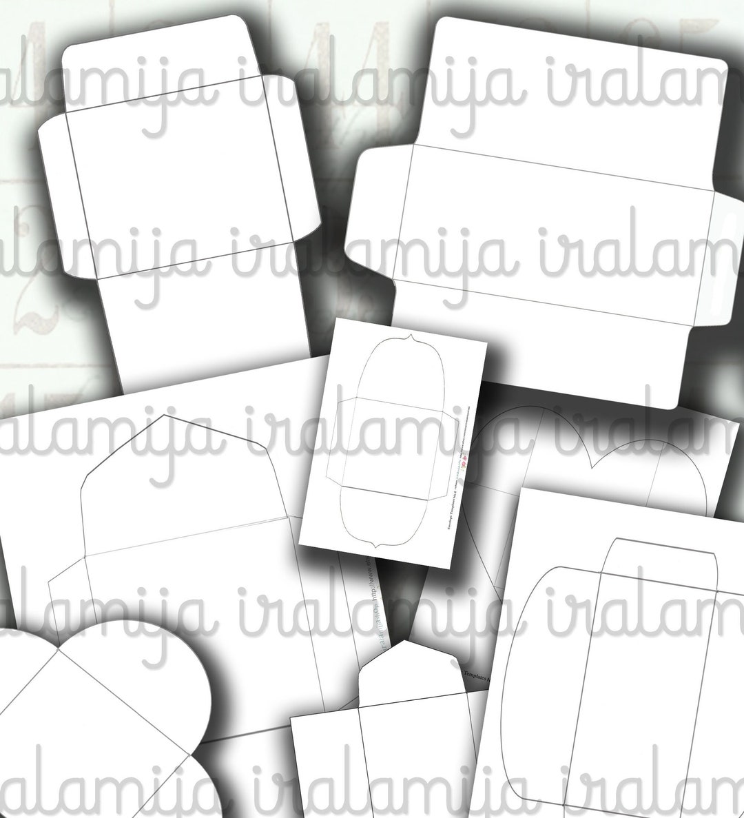 ENVELOPE TEMPLATES No. 2 Printable Envelope, Digital Images , Download ...