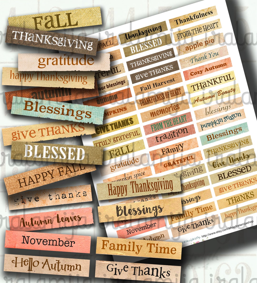 FALL SENTIMENTS, Digital Download - Junk Journal - Sentiments - Digital ...