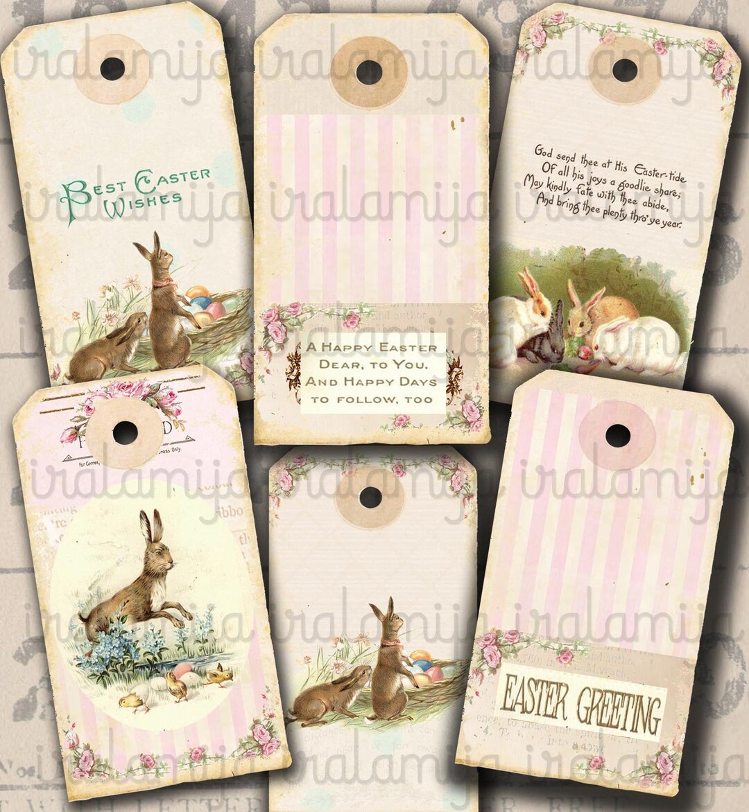 Printable EASTER BUNNY TAGS / Easter Tags / Printable Download Tags ...