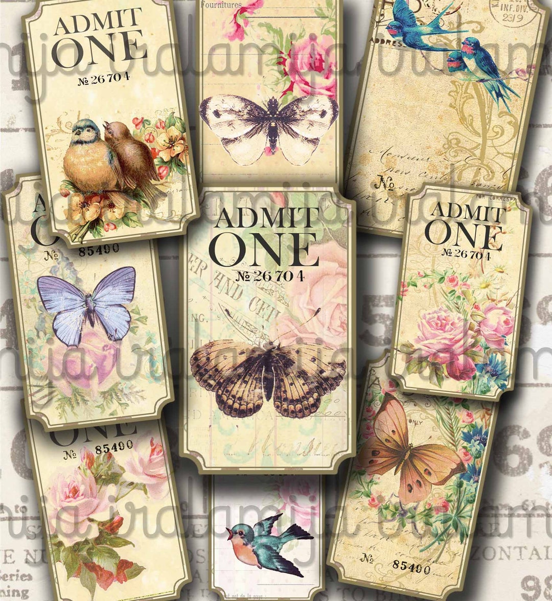 Printable TICKETS / Ephemera Tickets -printable Download File Digital ...