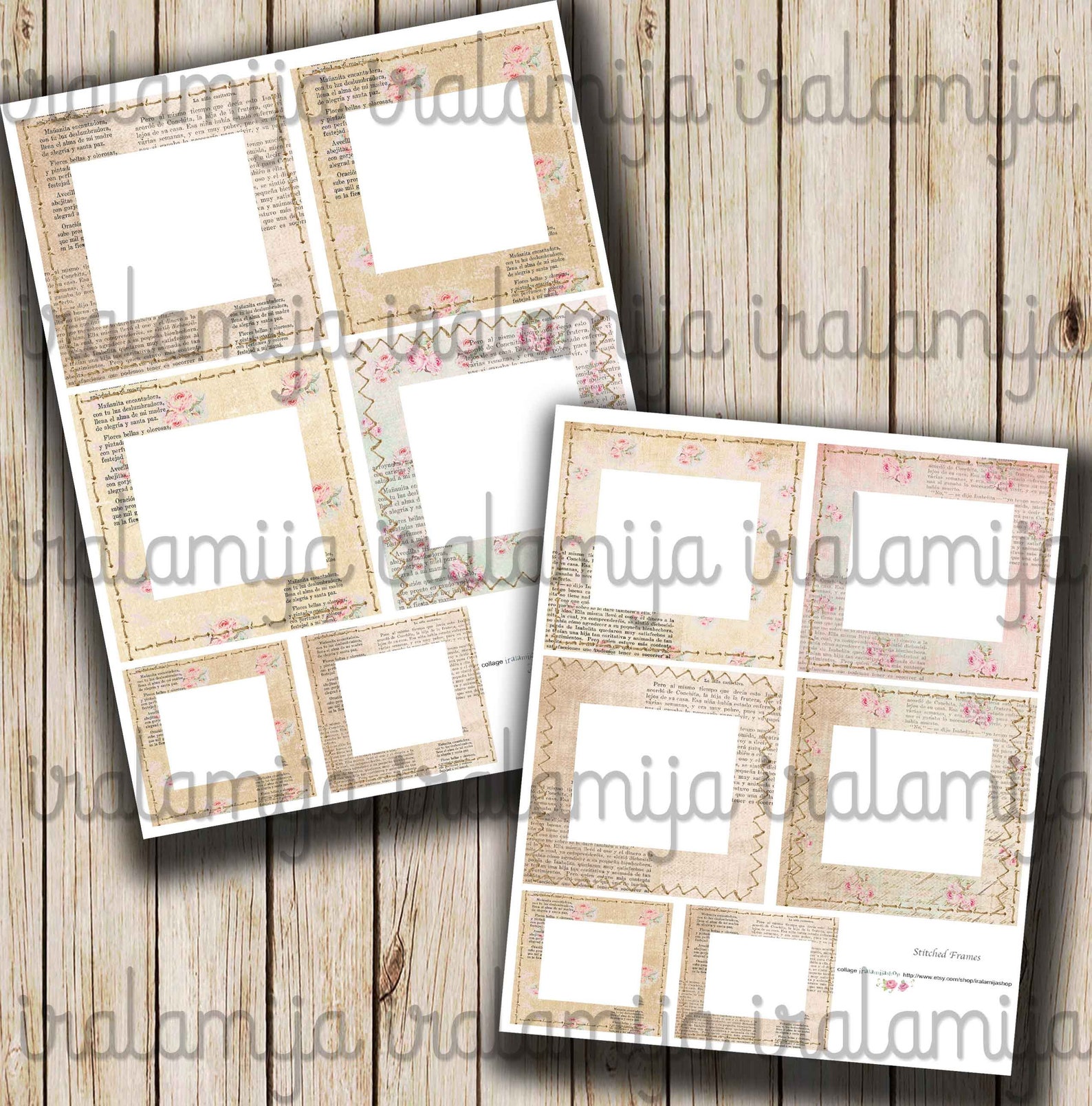 Printable Frames/ Stitched FRAMES / Photo Frames / Digital Images ...