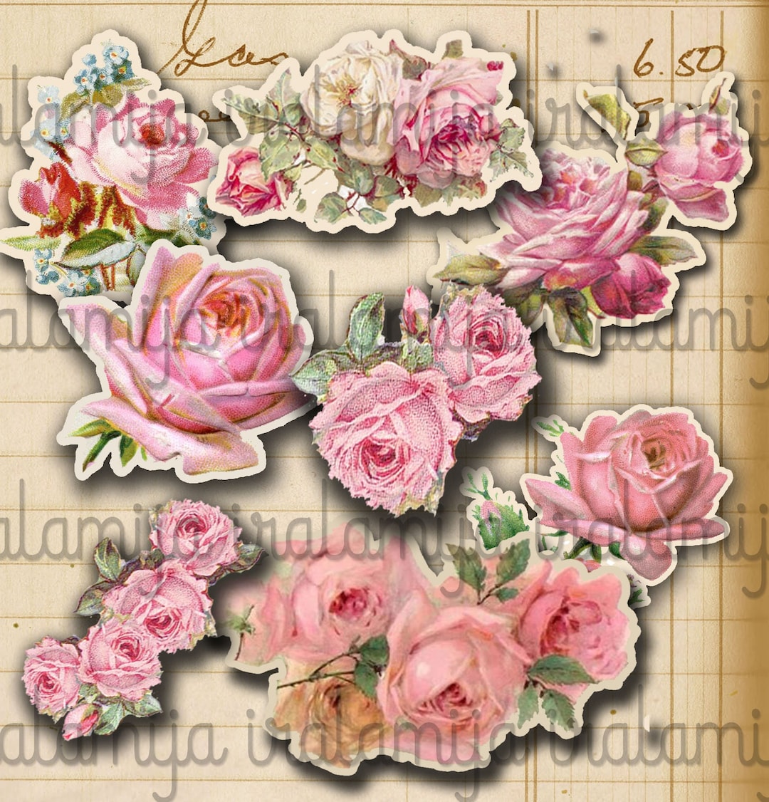 Fussy Cut ROSES Printable Digital Images / Printable Roses / Scrapbook ...