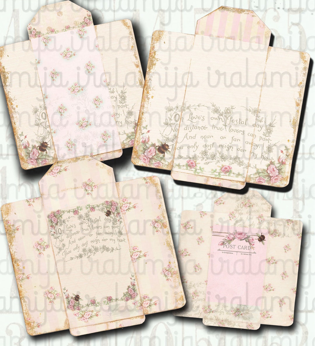 Big ENVELOPES / FRENCH GARDEN Big Envelopes No 2 / Printable Envelopes ...