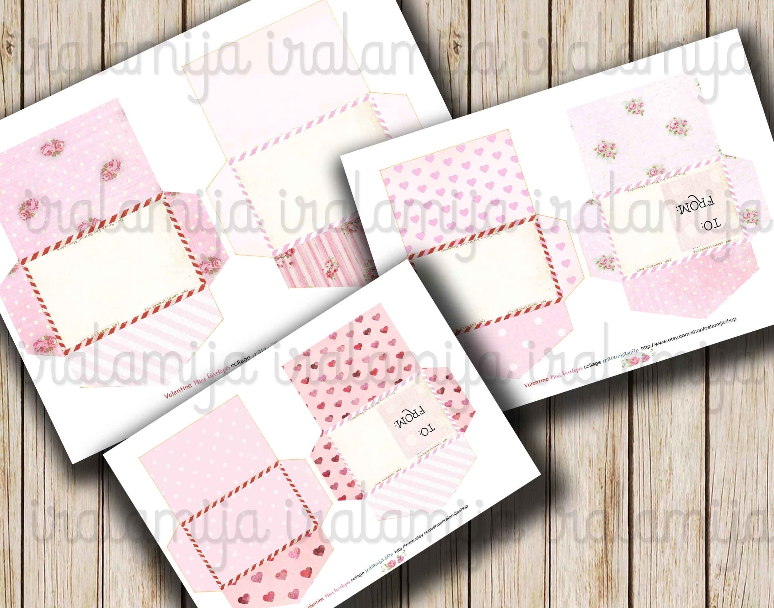 VALENTINE MINI ENVELOPES Printable Images / Valentines Day - Etsy