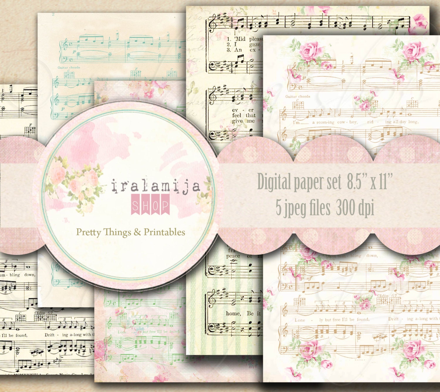 MUSIC Sheet / Music Notes / MUSIC SHEET 8.5" X 11" Music Sheet ...