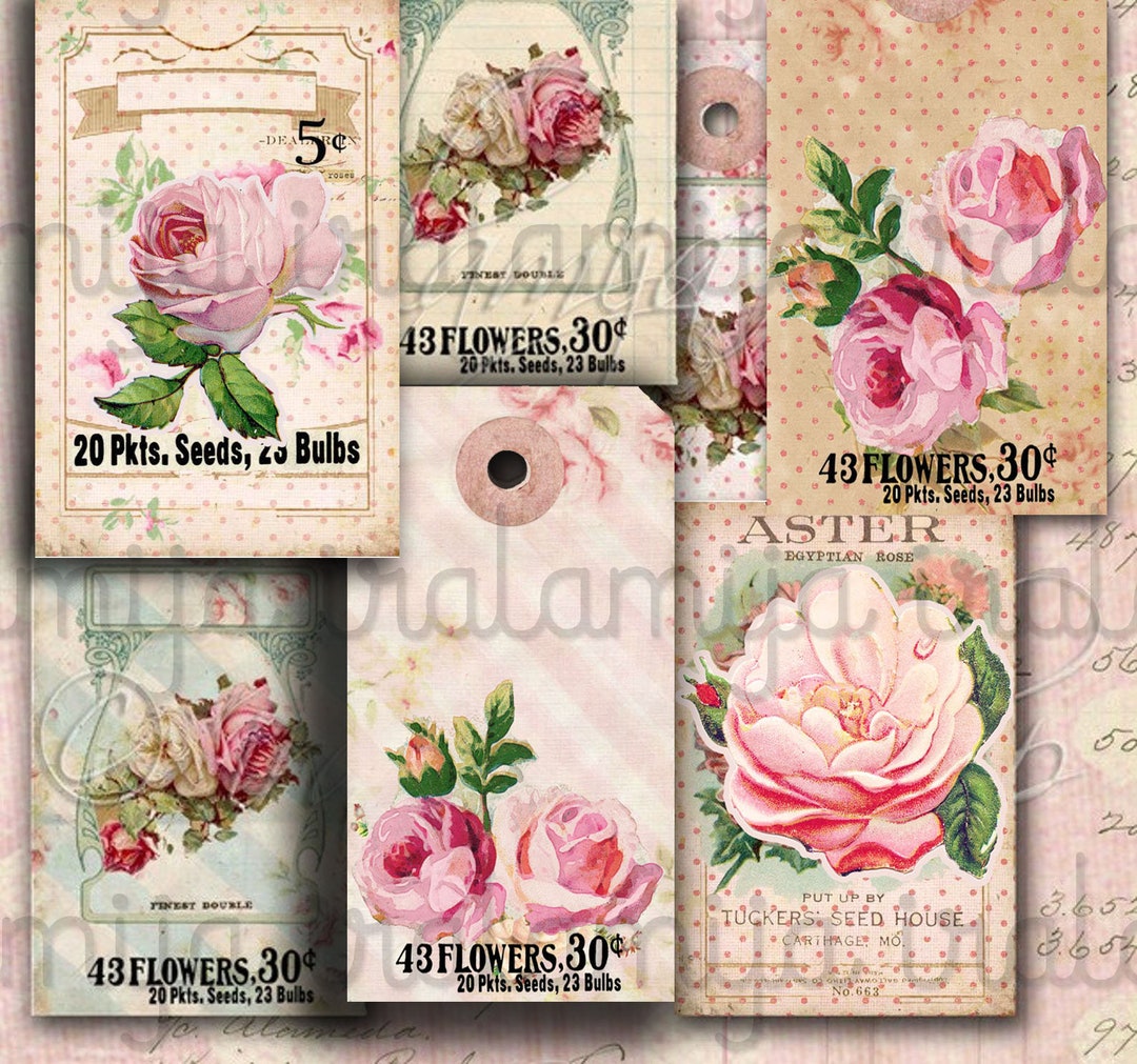 Printable Tags / FLOWER SEEDS TAGS Collage Digital Images -printable ...