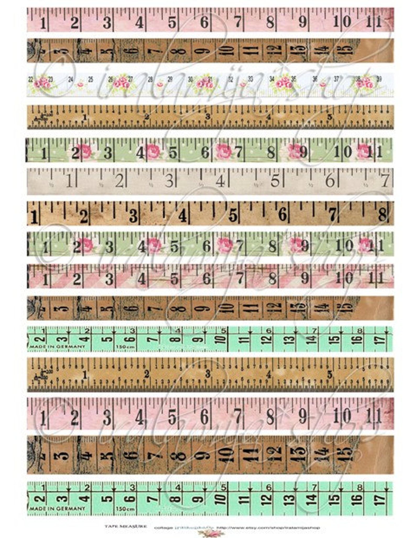 Printable Tape Measure / TAPE MEASURE/ Digital Images / Printable ...