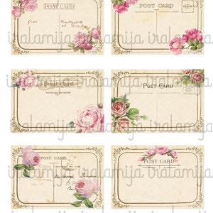 MINI POSTCARDS Printable Digital Images Printable Download / Vintage ...