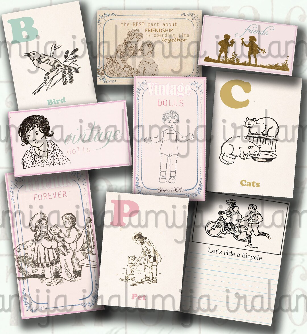 RETRO LABELS Collage Digital Images printable Download File Vintage ...