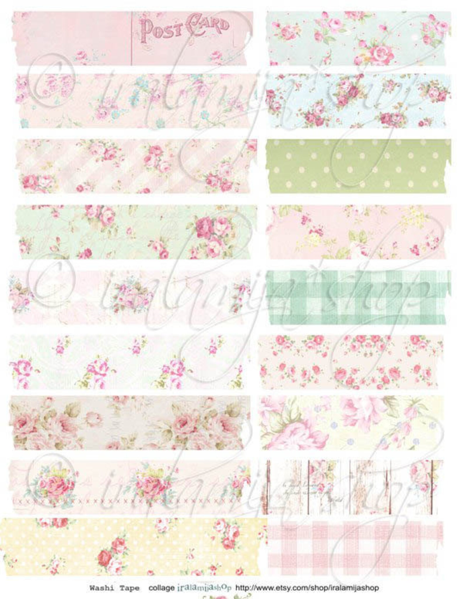 WASHI TAPE Digital Images -printable Download File- Digital Paper ...