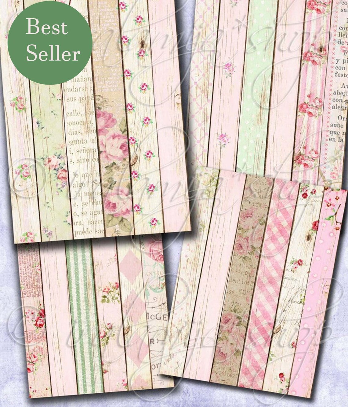 SHABBY WOOD No. 4 Backgrounds Printable Digital Images / Download File ...