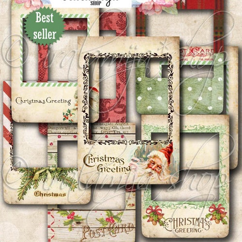 CHRISTMAS PHOTO FRAMES / Printable Christmas Frames / - Etsy