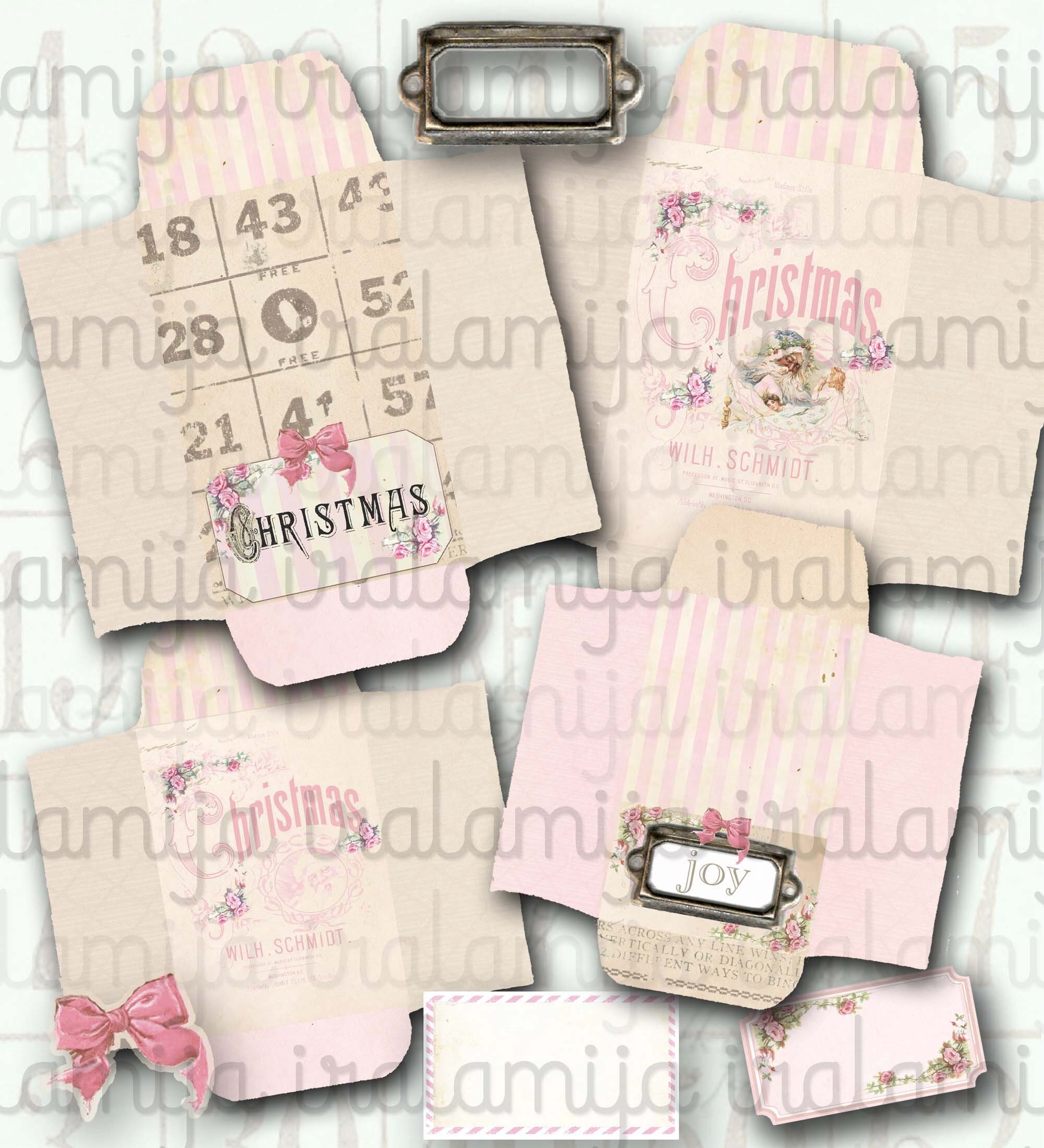 PINK Christmas Envelopes / CHRISTMAS ENVELOPES / Printable - Etsy