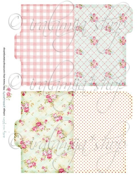 SHABBY MINI FOLDERS Printable Collage Digital Images - Etsy