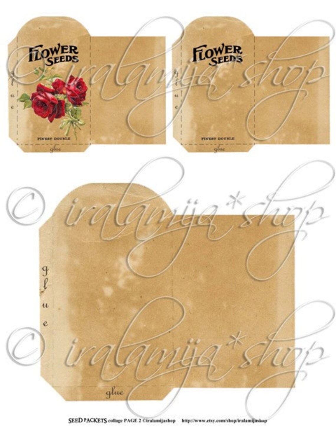 SEED PACKETS Collage Digital Images -printable Download File / Flowers ...
