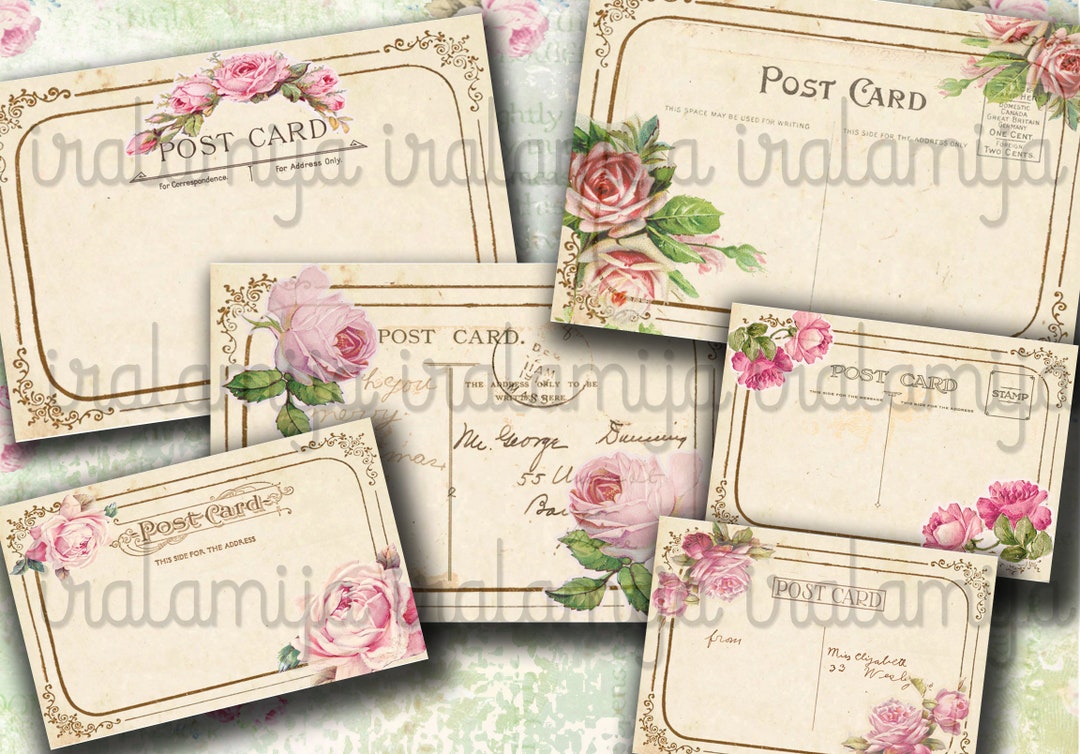 MINI POSTCARDS Printable Digital Images Printable Download / Vintage ...