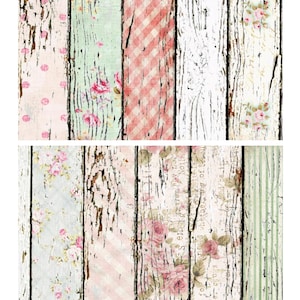 WOOD GRAIN Backgrounds Collage Digital Images -printable Download File ...