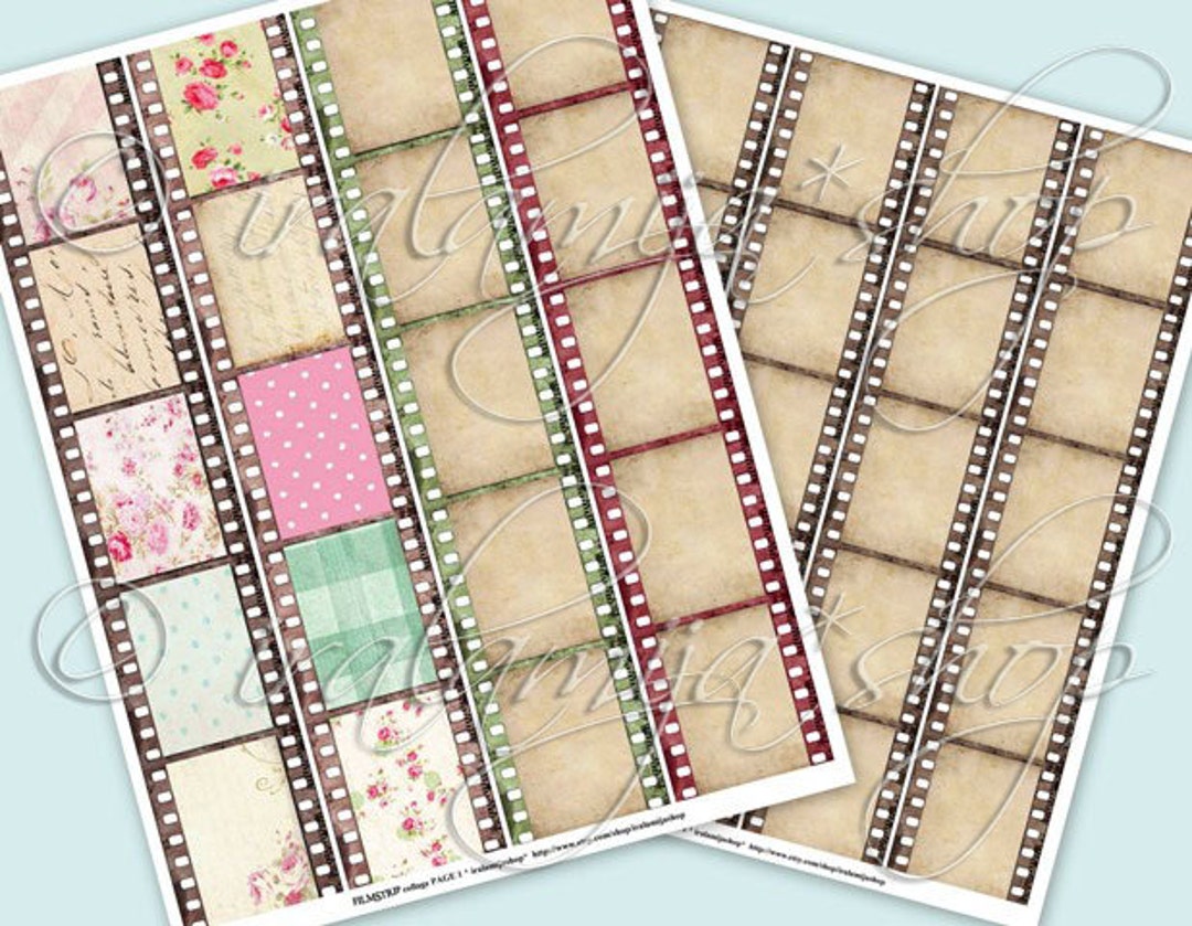 FILM STRIP Collage Digital Images -printable Download File- Photo Film ...