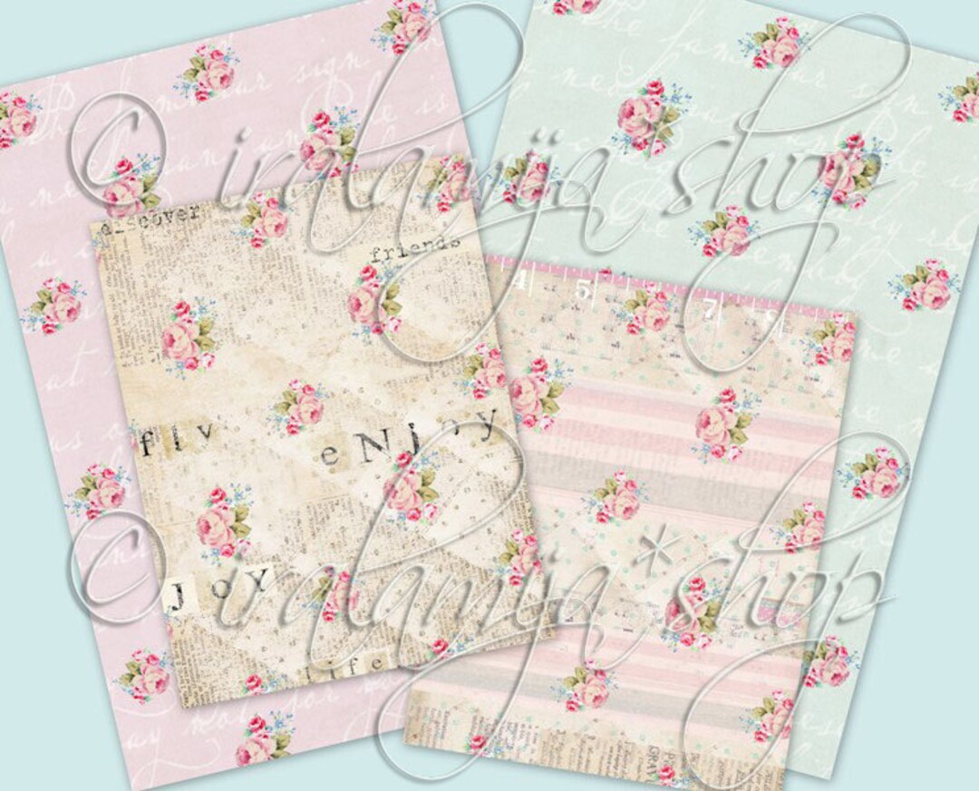 Printable Papers / BELLE FLOWER / Printable Backgrounds / Digital ...