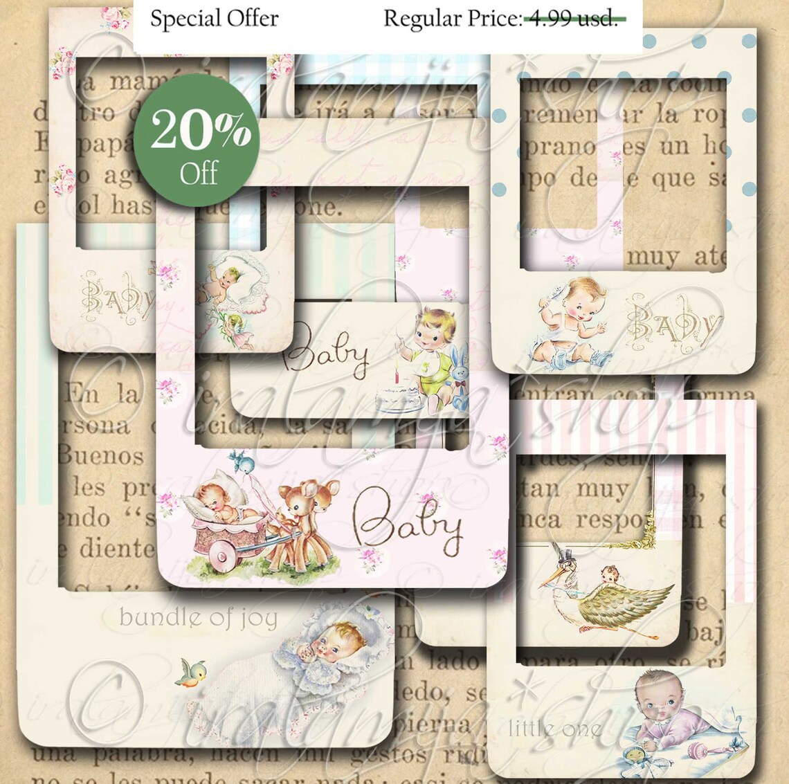 BABY PHOTO FRAMES Printable Digital Images / Download File / - Etsy