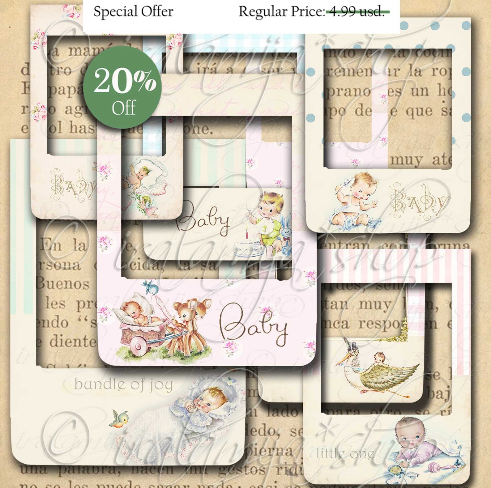 BABY PHOTO FRAMES Printable Digital Images / Download File / - Etsy