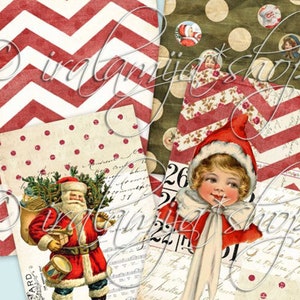 CANDY CANE PAPER Backgrounds Bundle -collage Digital Images -printable ...