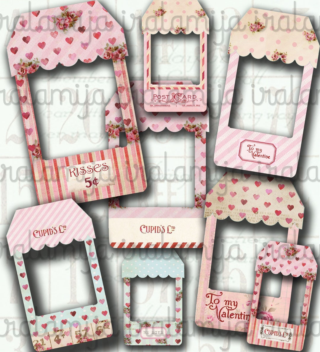 Printable Photo Frames / Kissing Booth PHOTO FRAMES /digital Images ...
