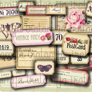 Printable Labels / Vintage Style Labels No. 2-5 / Digital Images ...