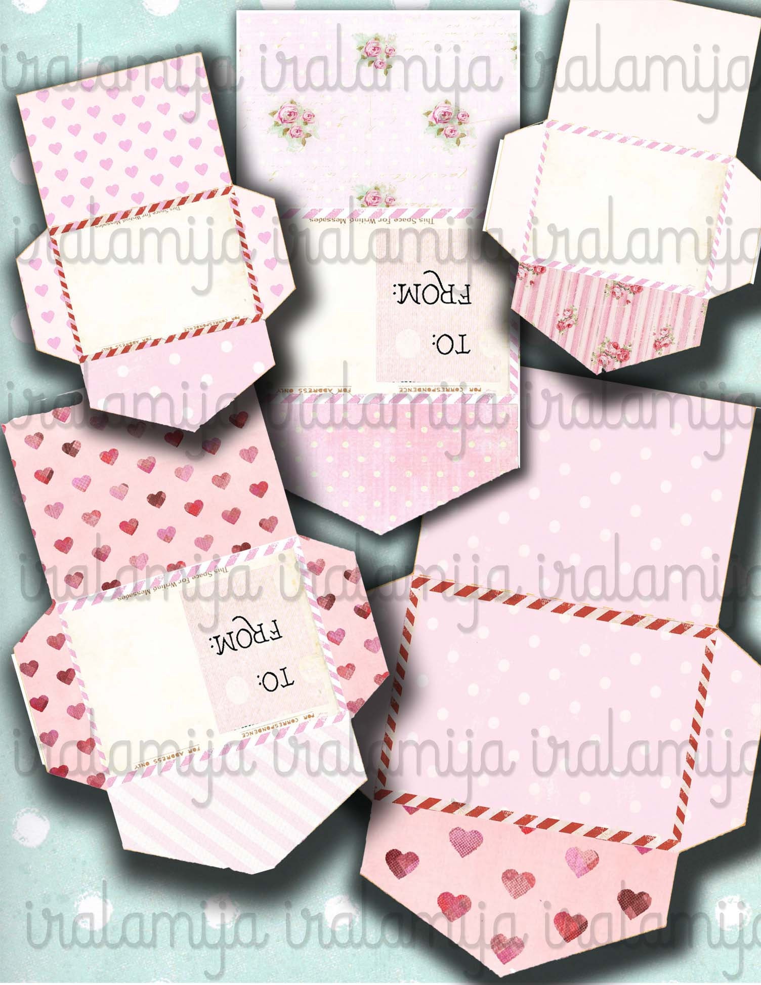 VALENTINE MINI ENVELOPES Printable Images / Valentines Day - Etsy