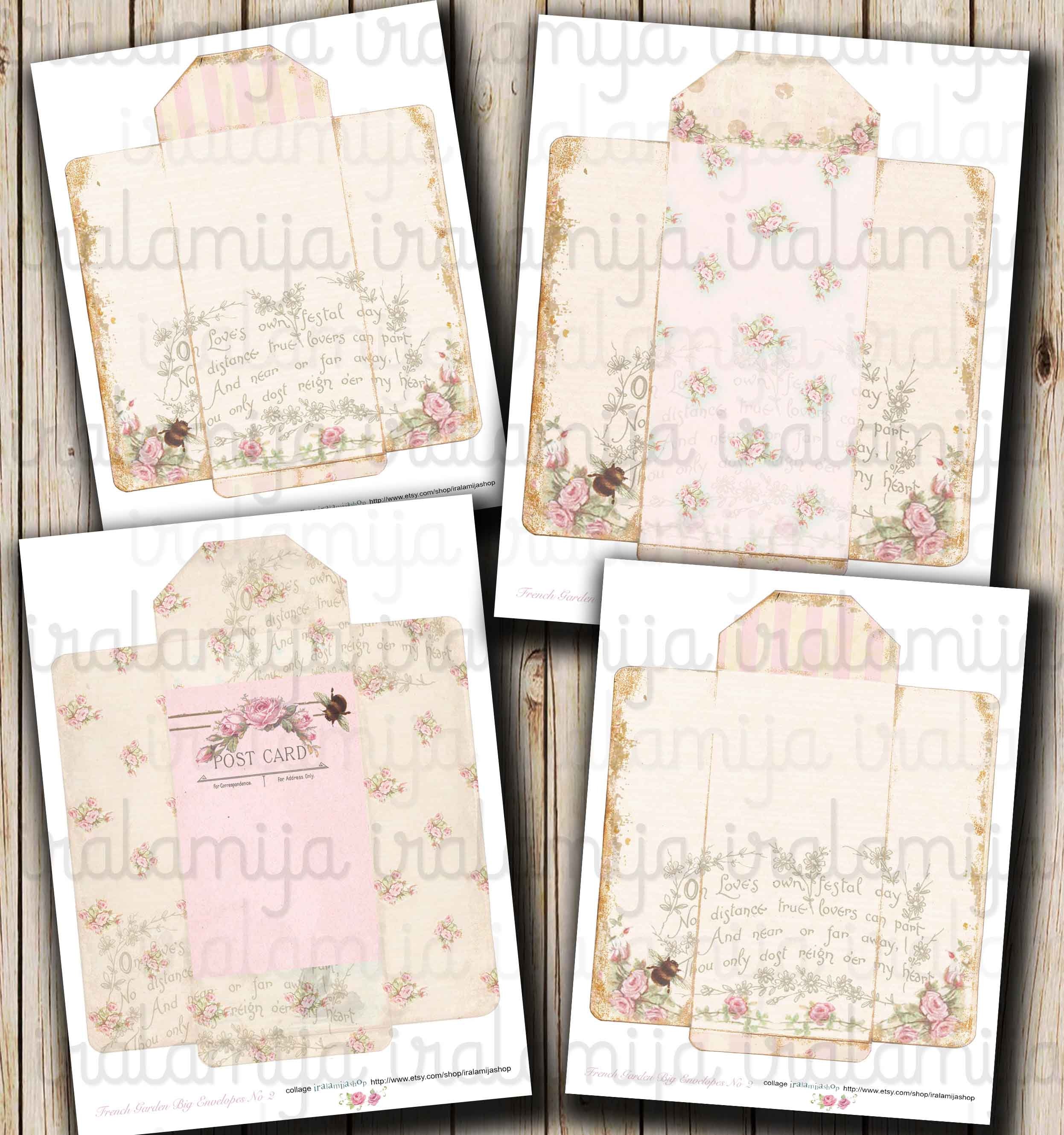Big ENVELOPES / FRENCH GARDEN Big Envelopes No 2 / Printable - Etsy