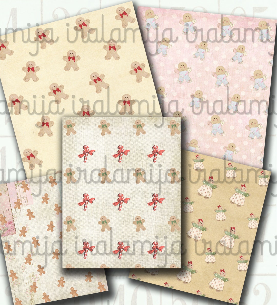 GINGERBREAD PAPER No.2 Digital Paper / Digital Images -printable ...