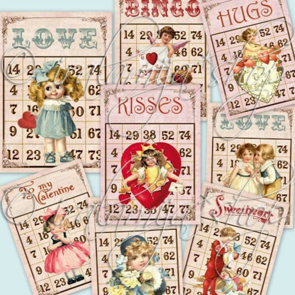 Valentine Bingo Cards - Etsy