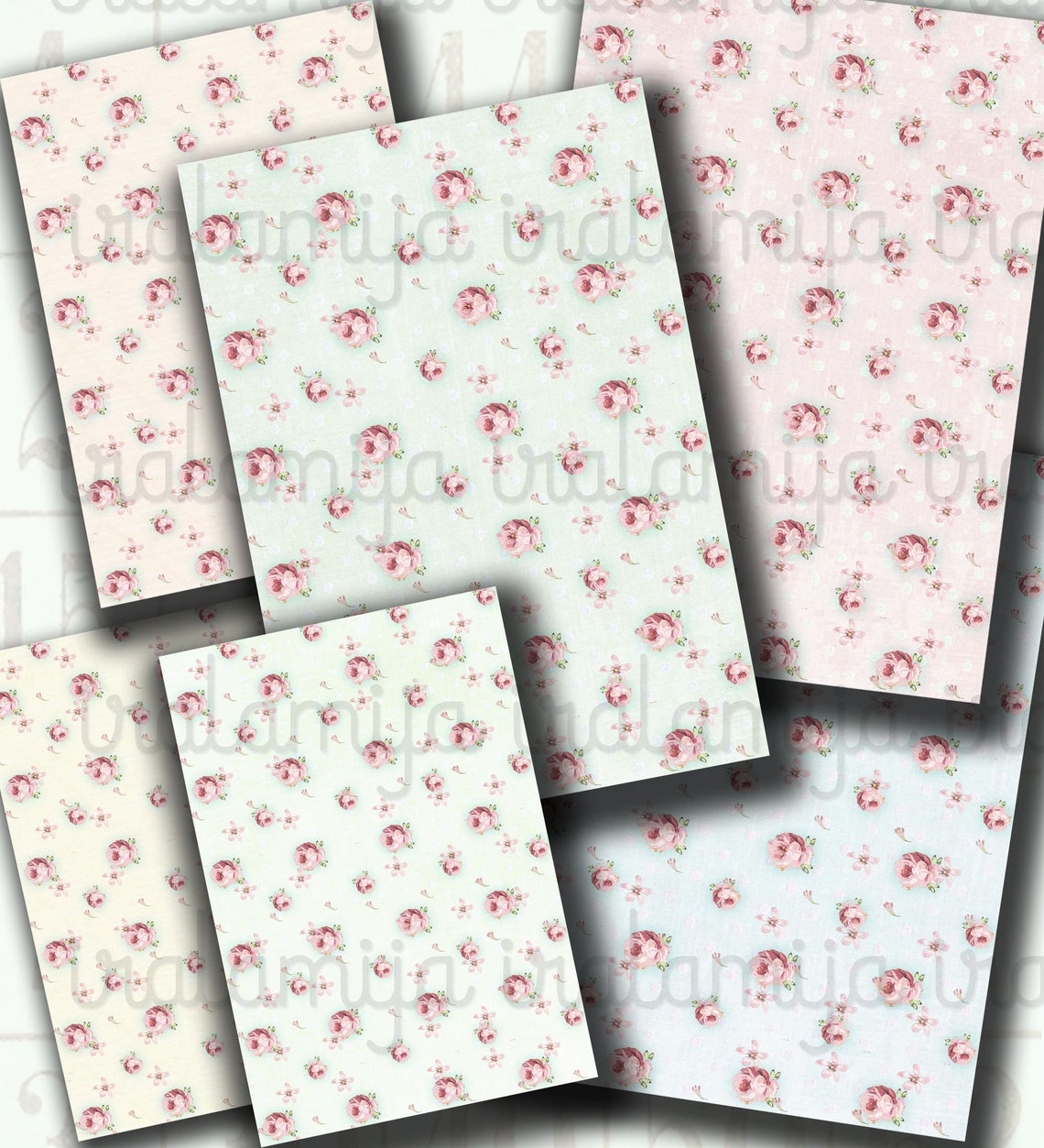Printable Paper / PETITE FLOWERS Backgrounds / Digital Images - Etsy