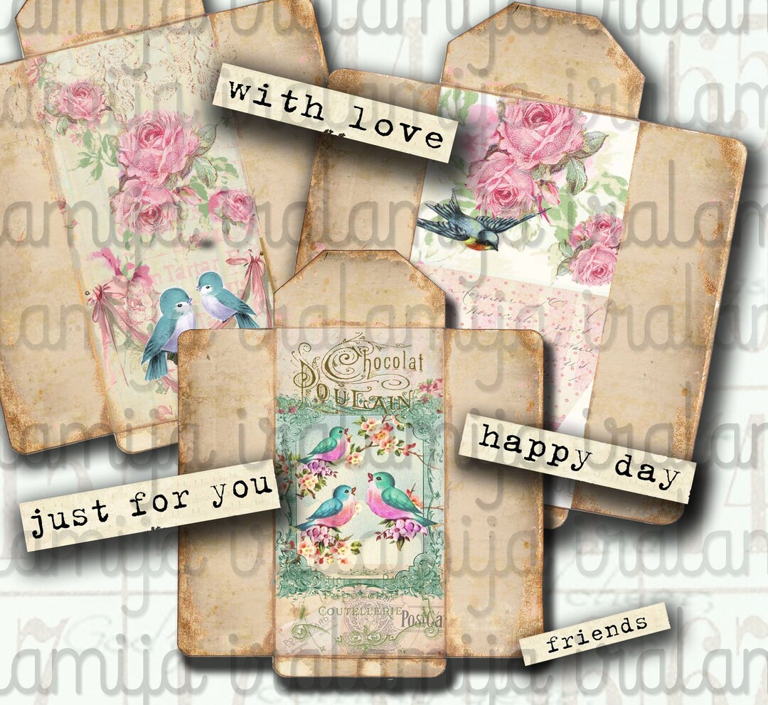 Printable Envelopes / BLUE BIRD POCKETS / Envelopes / Digital Images ...