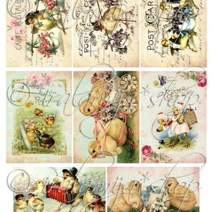 EASTER CHICK Collage Digital Images -printable Download File- - Etsy