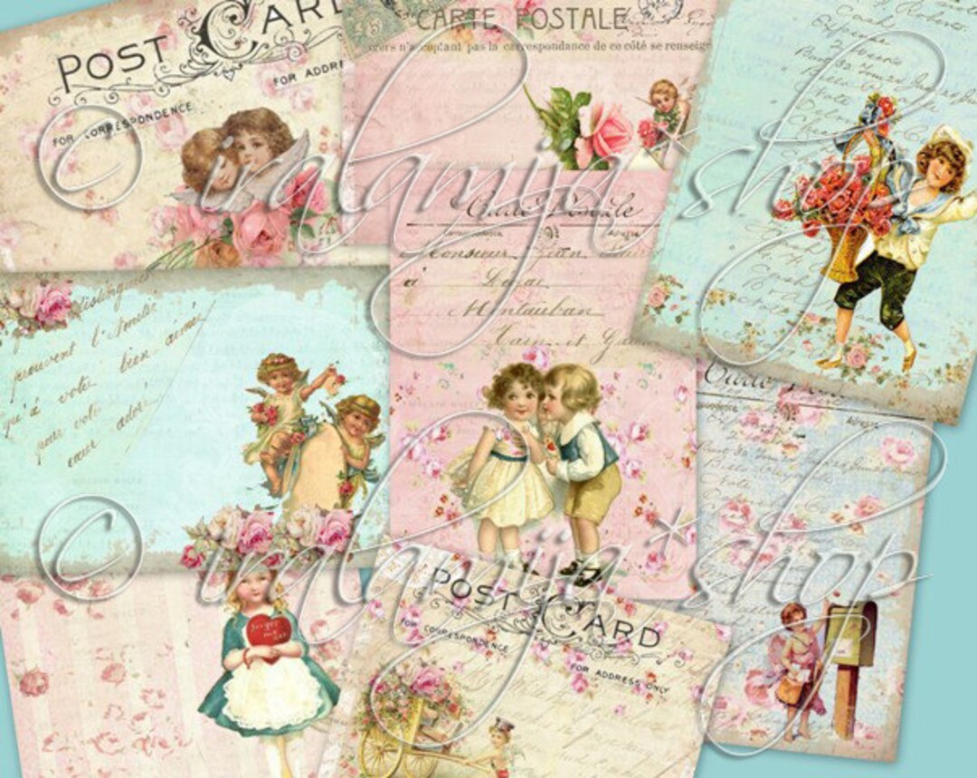 LOVE LETTERS Collage Digital Images printable Download File - Etsy