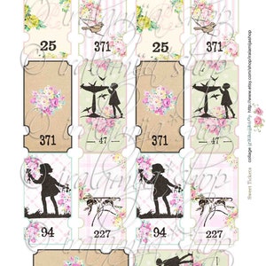 SWEET TICKETS Printable Digital Images -printable Download File Digital ...