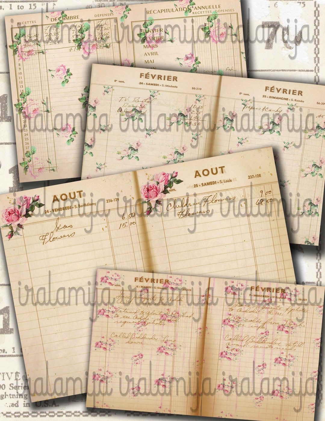 Vintage Agenda No. 1 Printable Collage Digital Images printable ...