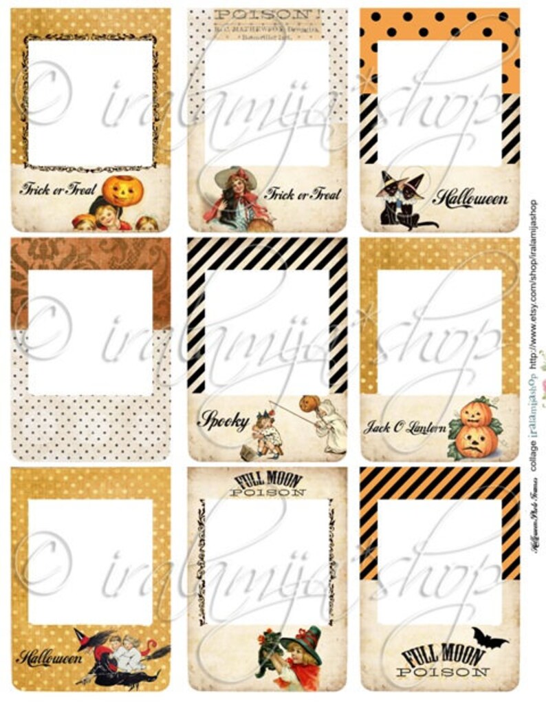 HALLOWEEN PHOTO Frames Printable Digital Images - Download File Digital ...