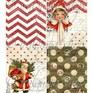 CANDY CANE PAPER Backgrounds Bundle -collage Digital Images -printable ...