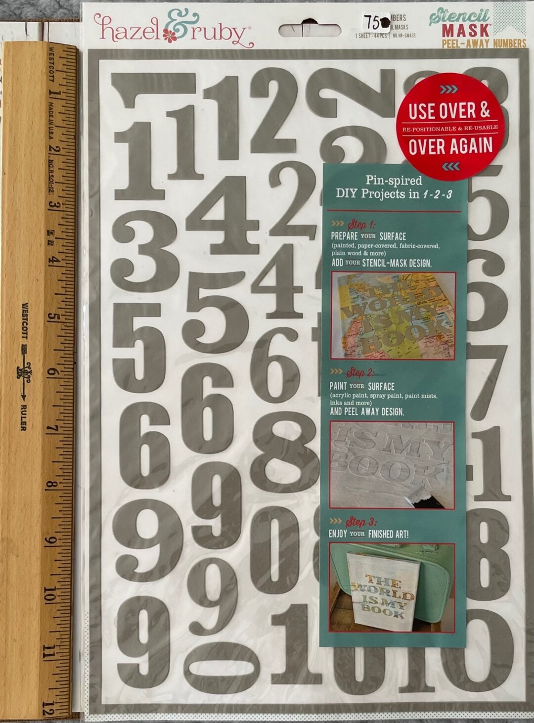 Stencil NUMBERS / Hazel and Ruby Stencil Mask Peel Away - Etsy