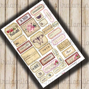 Printable Labels / Vintage Style Labels No. 2-5 / Digital Images ...
