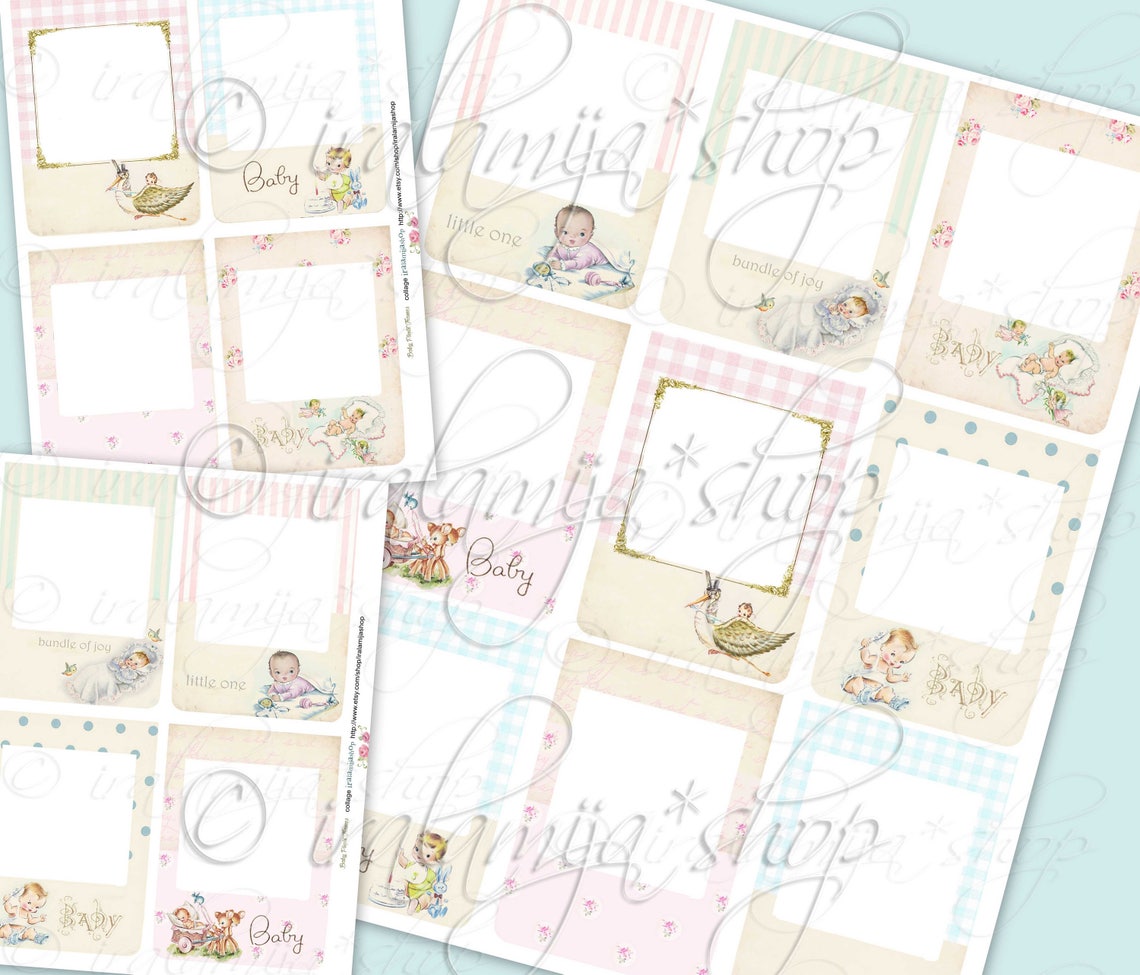 BABY PHOTO FRAMES Printable Digital Images / Download File / - Etsy