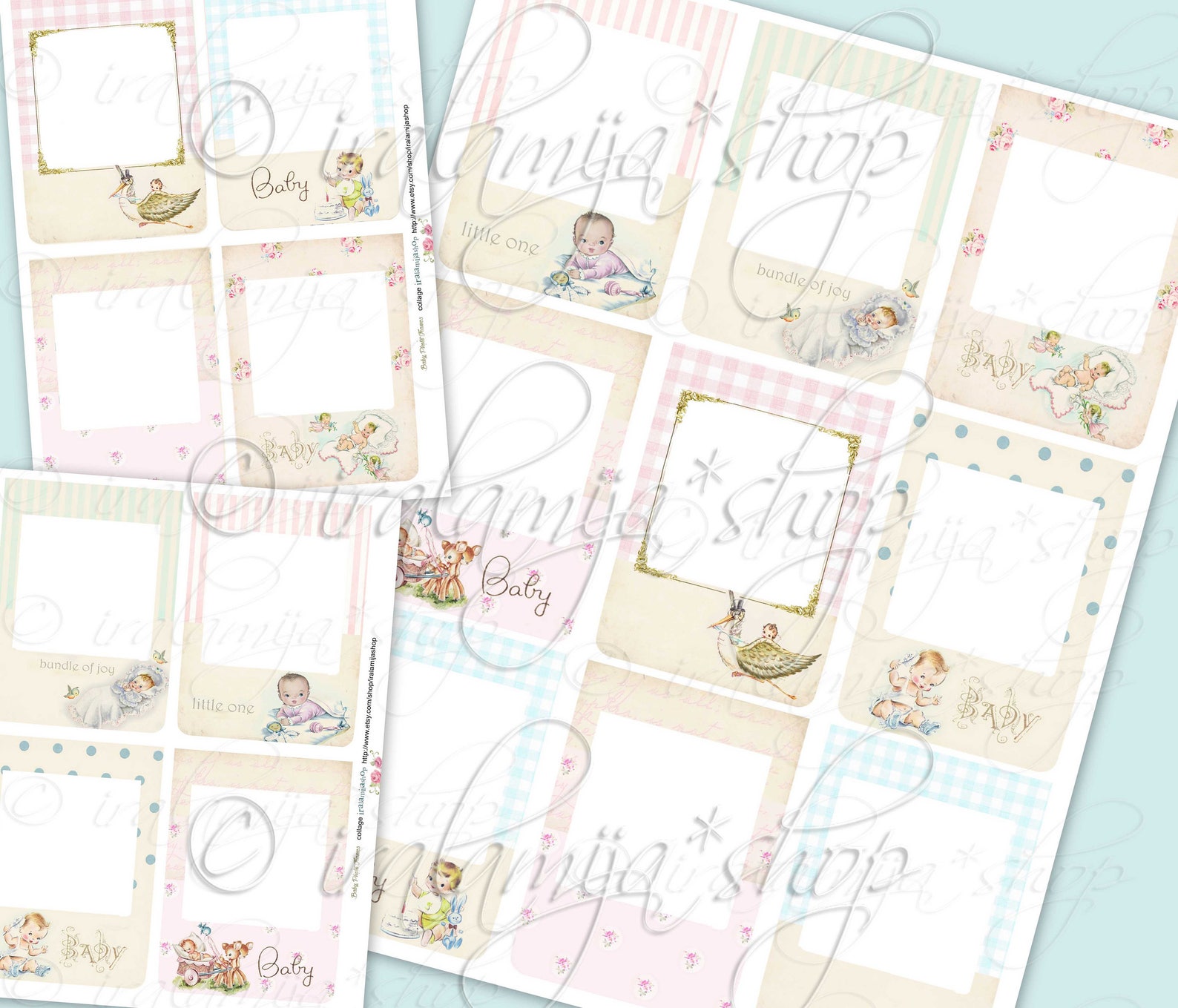 BABY PHOTO FRAMES Printable Digital Images / Download File / - Etsy