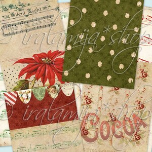 CANDY CANE PAPER Backgrounds Bundle -collage Digital Images -printable ...