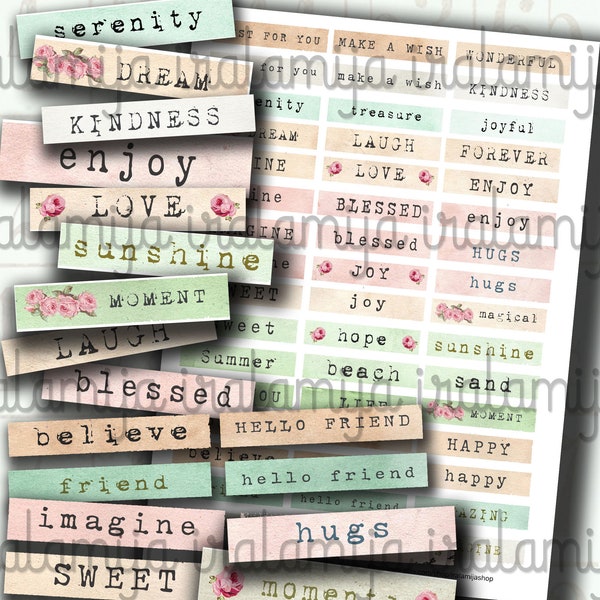 Collage Words - Etsy