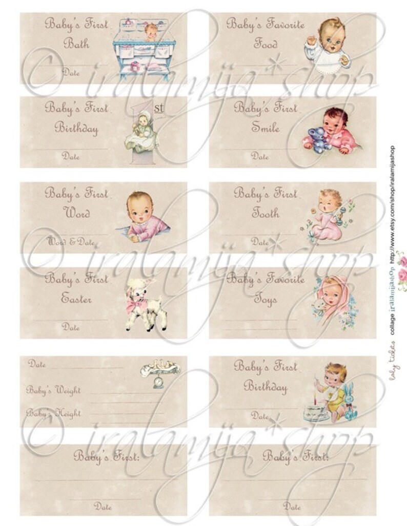 BABY TICKETS Collage Digital Images printable Download File - Etsy