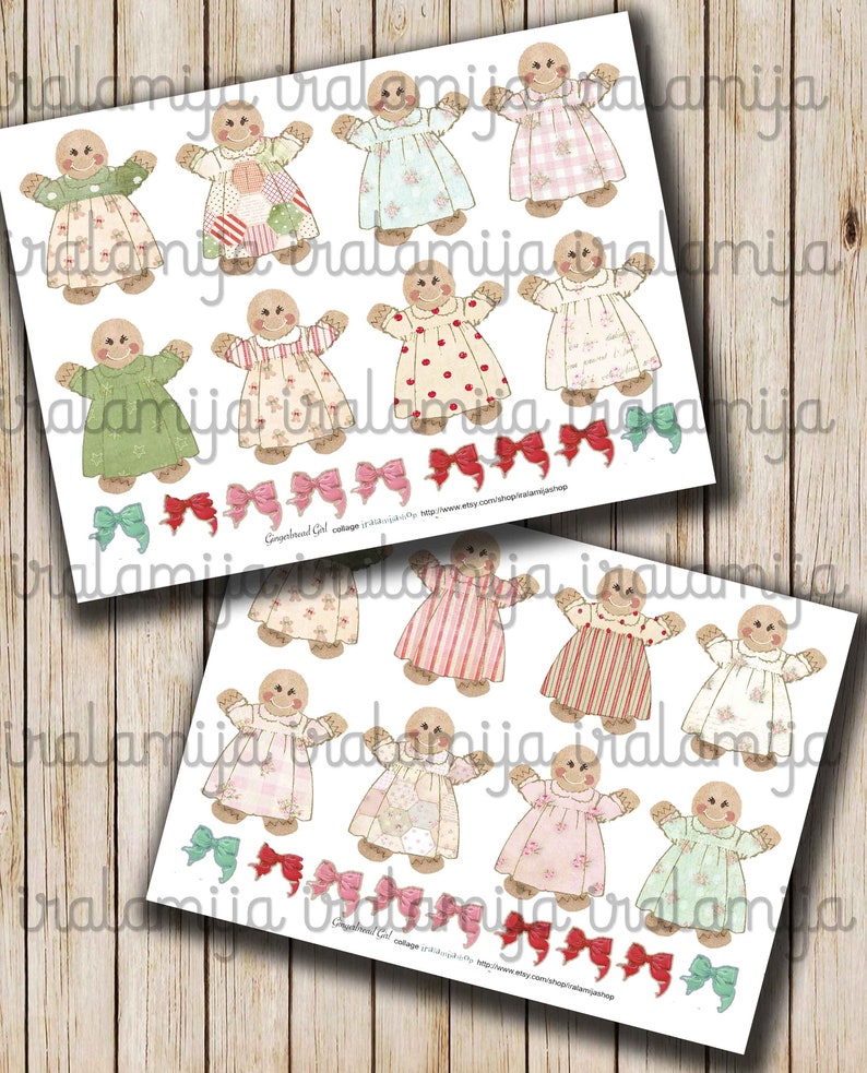 GINGERBREAD GIRL Printable Images /printable Download / Christmas ...