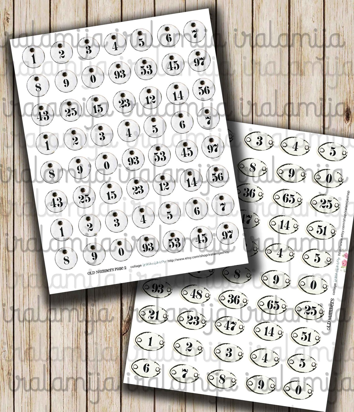 Printable OLD NUMBERS / Digital Images / Printable Download / - Etsy